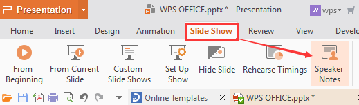 How To Add Speaker Notes In WPS Presentation
